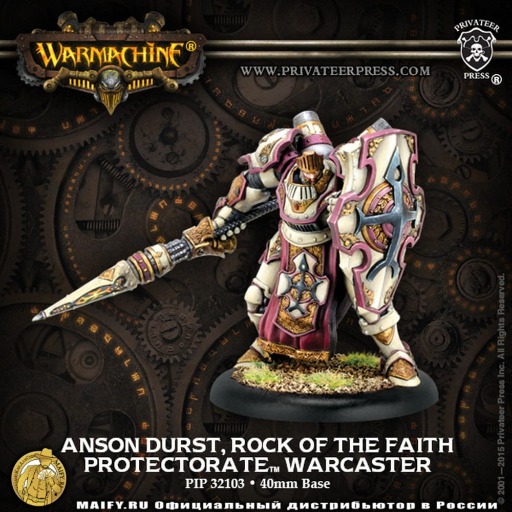 Protectorate of Menoth. Anson Durst, Rock of the Faith. Warcaster.